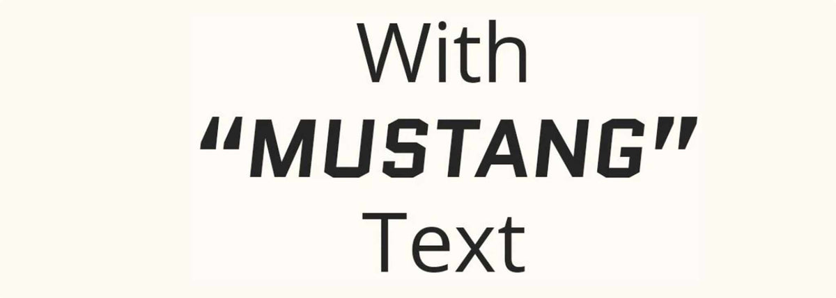 Upgrade to add "MUSTANG" text cutout – Stripe Source